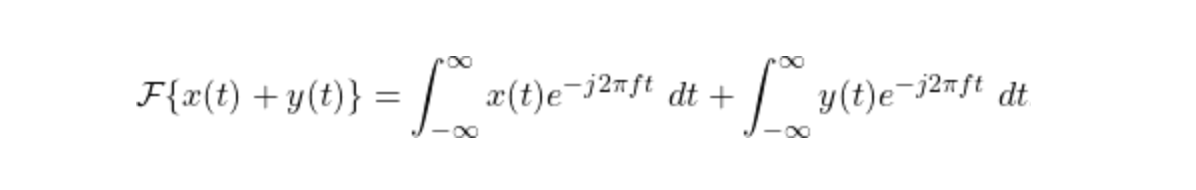 Fourier Transform Linearity Property Derivation