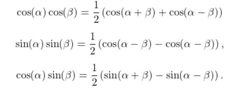 Product To Sum Trigonometric Identities With Eulers Formula